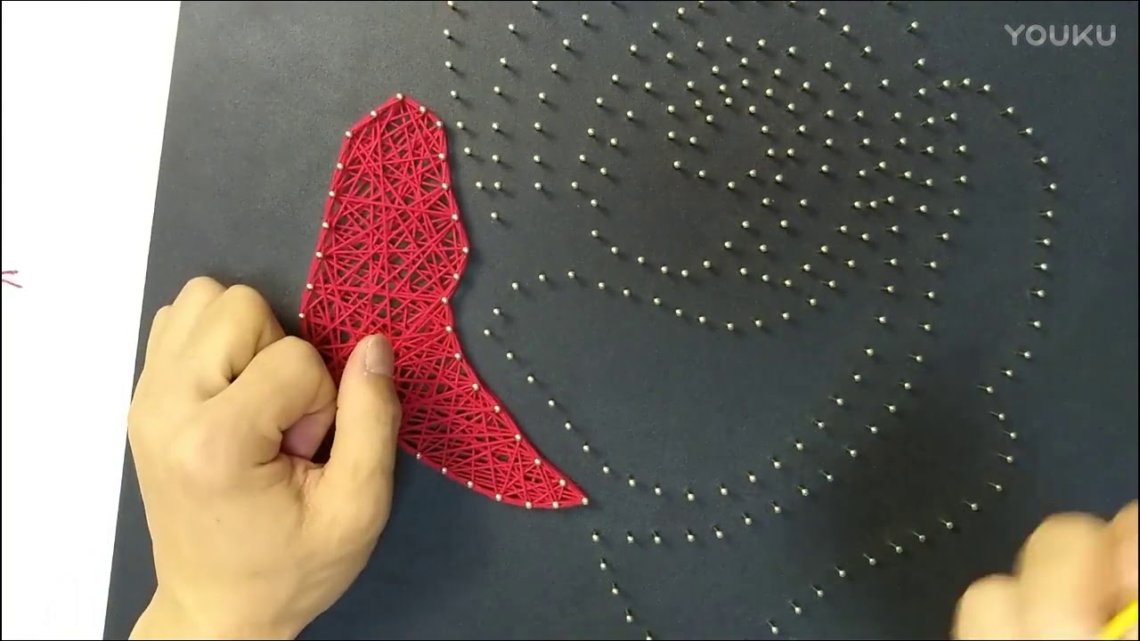 Installation tutorial For String Art Kit （Rose） - YouTube