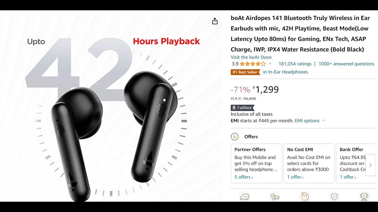 Boat Airdropes 141 | India’s Best Selling Bluetooth Earphones TWS on ...