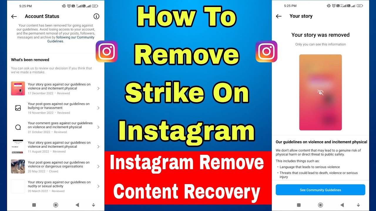 how to remove community guideline strike on instagram | instagram ...