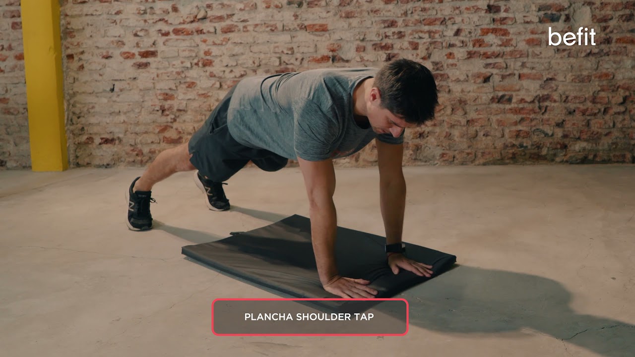 Plancha con Toque de Hombros | Ejercicio para core en 1 minuto - YouTube