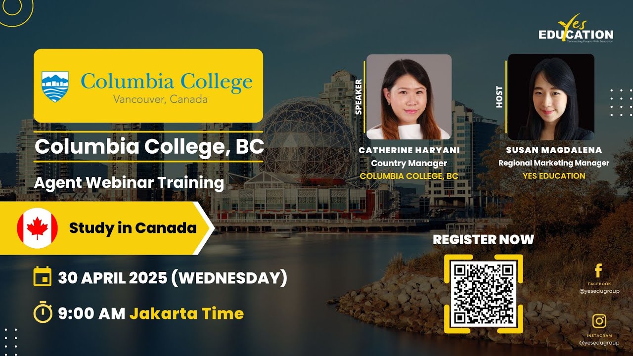 Columbia College, BC - Yes Education Agent Webinar Training - YouTube