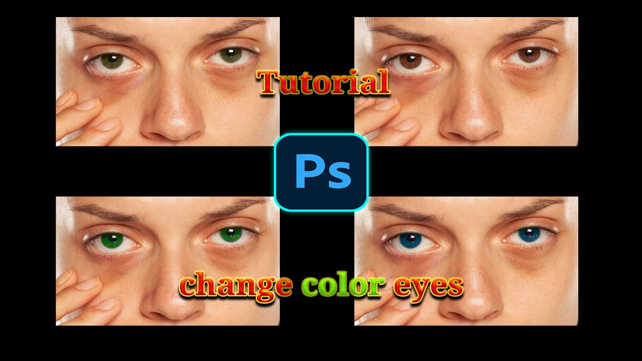 New and fast way to change eyes in Photoshop - YouTube