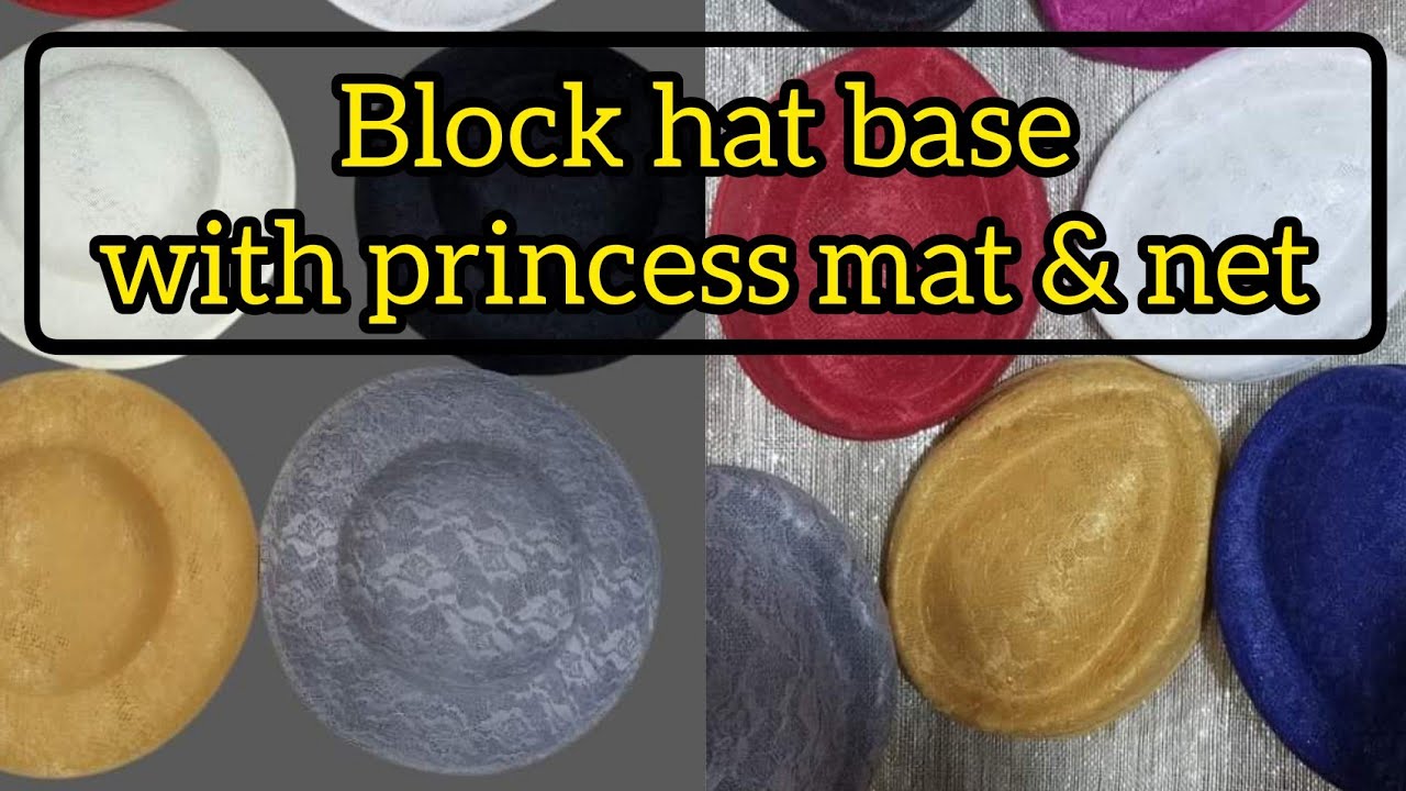 How to block fascinator hat base with princess mat and net. - YouTube