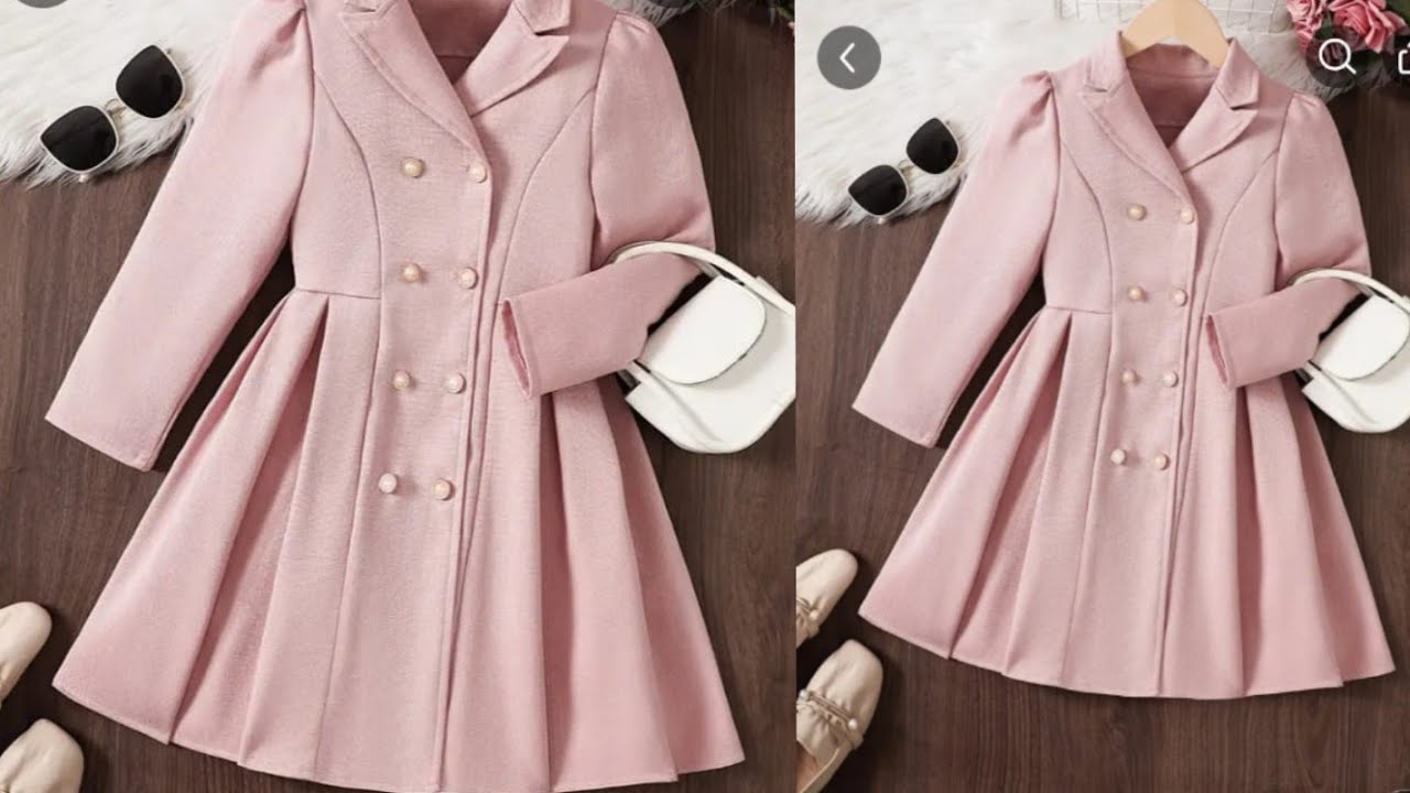 coat collar double button plaket baby frock cutting and stitching /easy ...