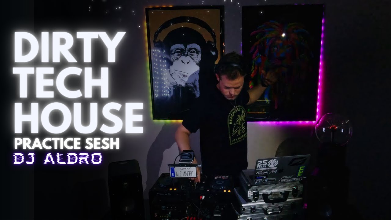 DJ sesh with new lighting - Dirty Tech House - ALDRO - YouTube