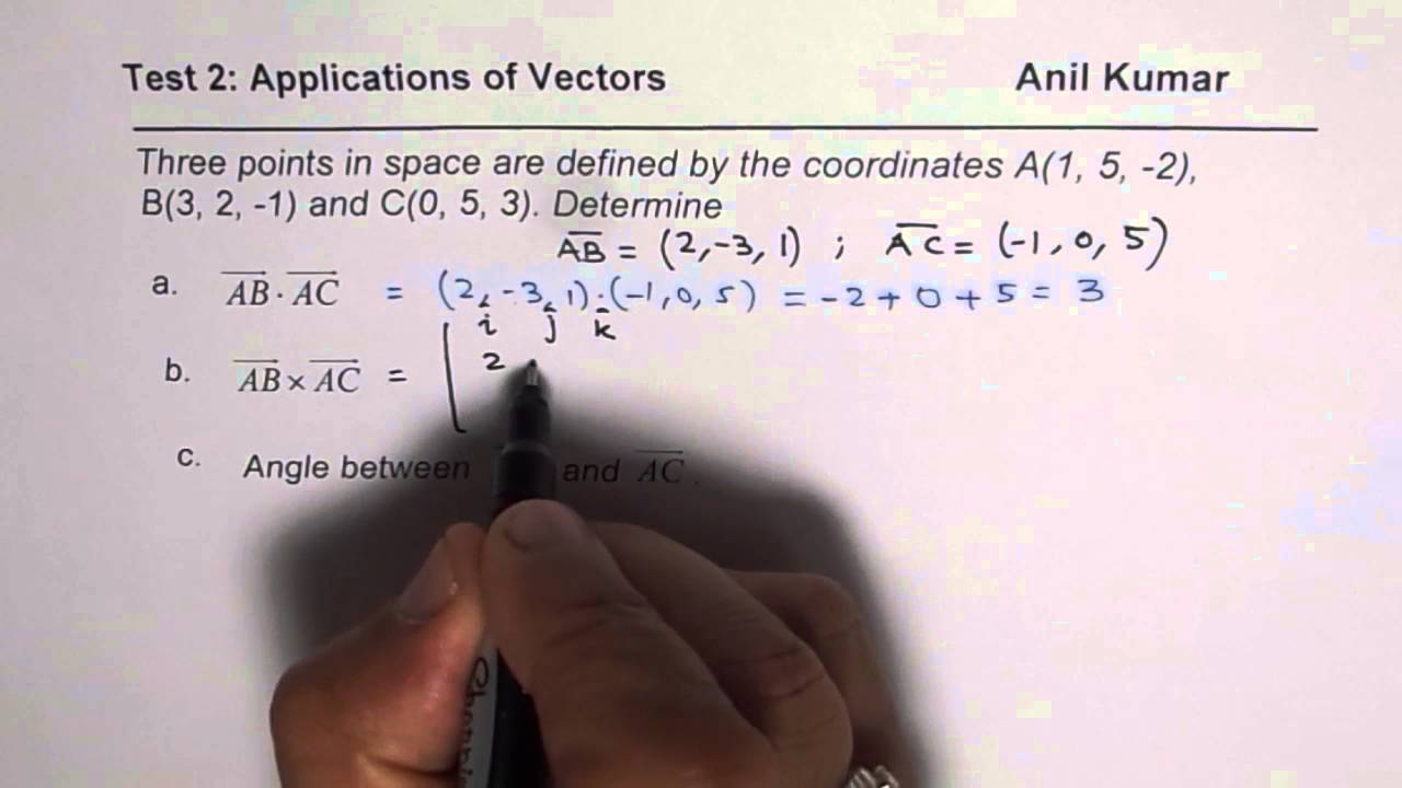 Dot Cross Product And Angle Between Vectors YouTube Dot Cross Product And Angle Between Vectors YouTube