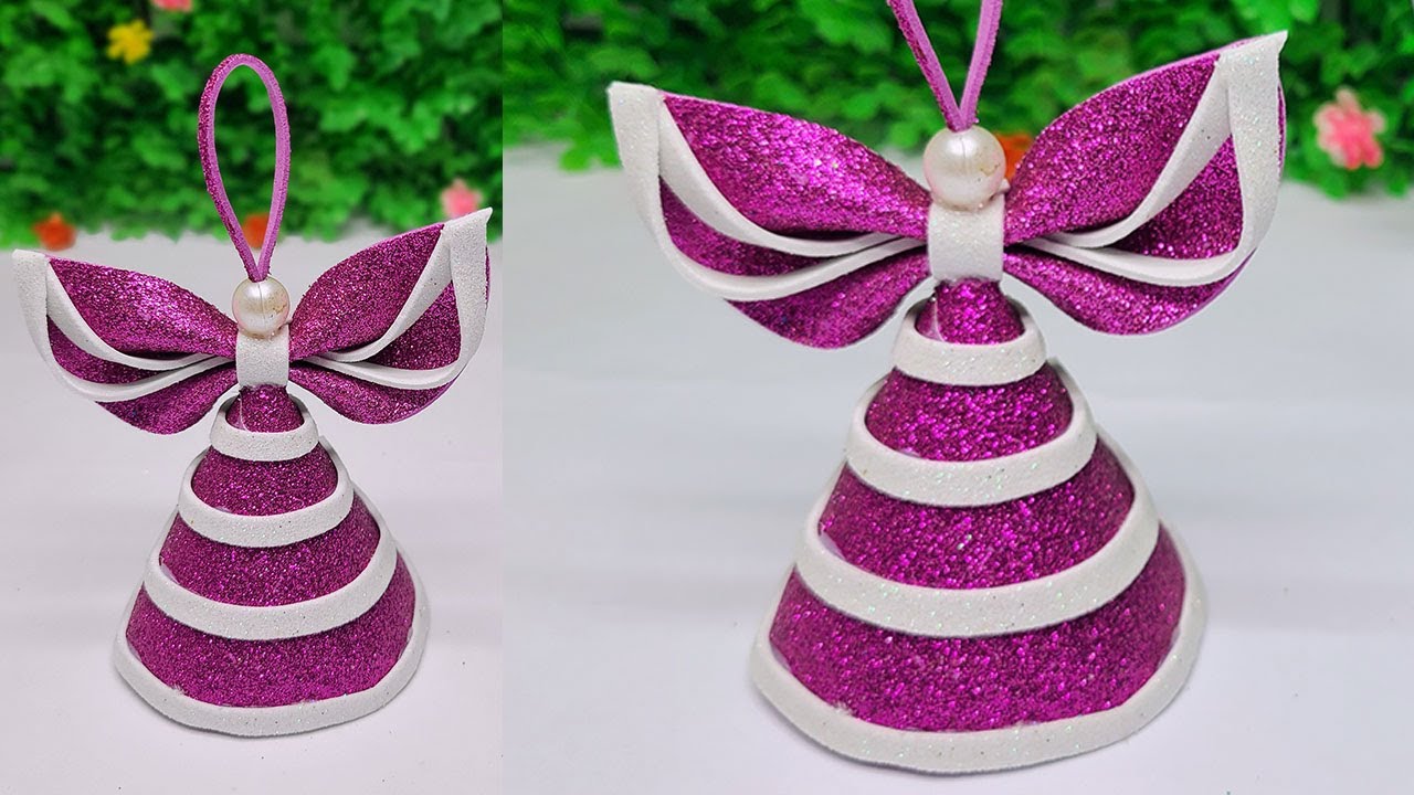 Glitter Foam Paper Angel Making for X-mas | DIY Christmas Angels - YouTube