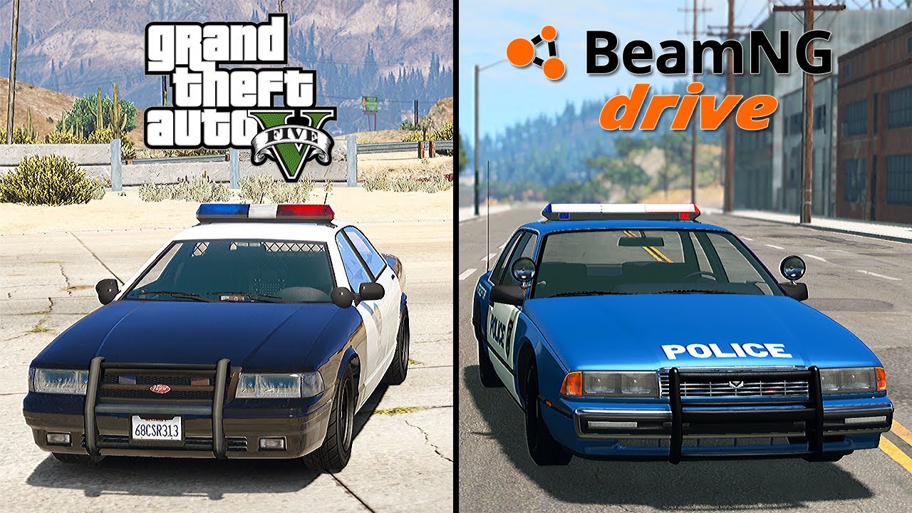 BeamNG Drive Police Car VS GTA 5 Police Car - Which is better? - YouTube