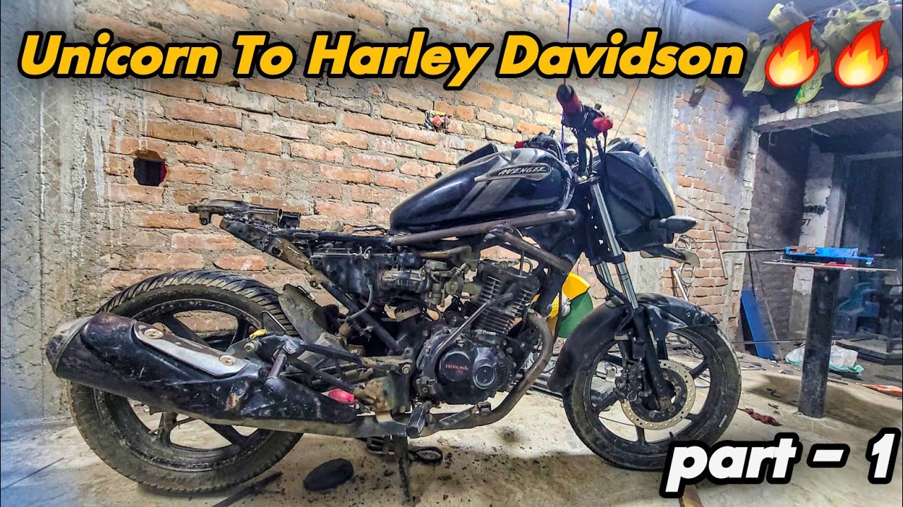 Honda unicorn To Harley Davidson | part -1 Bike Modified | How to bike ...