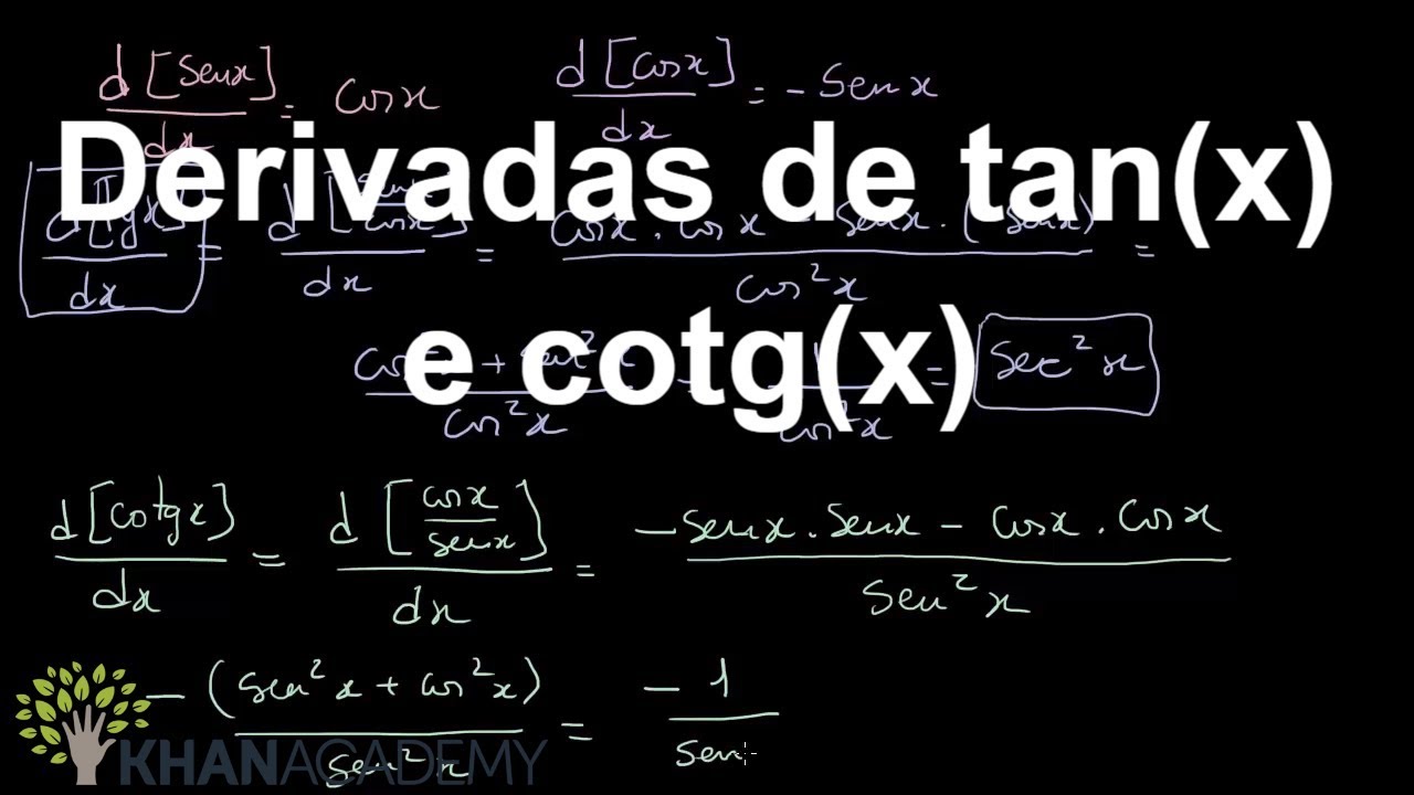 Derivadas de tan(x) e cotg(x) | Regras devitivas | Khan Academy - YouTube