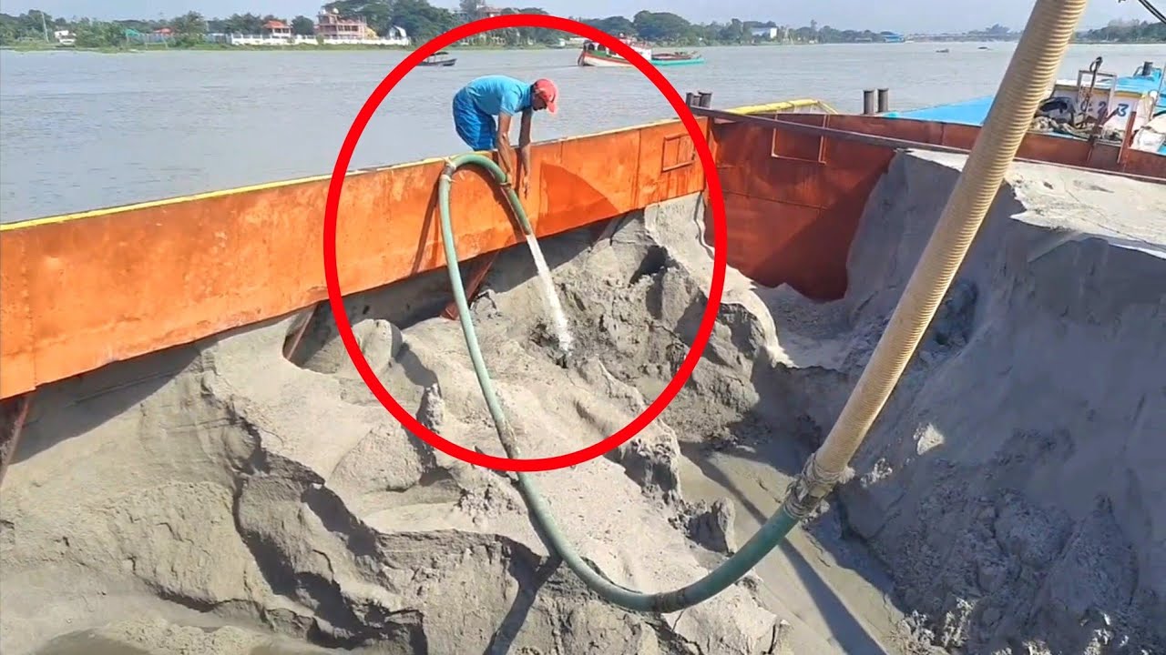 Unloading sand form ship barge unloading video sand unloading video 178 ...