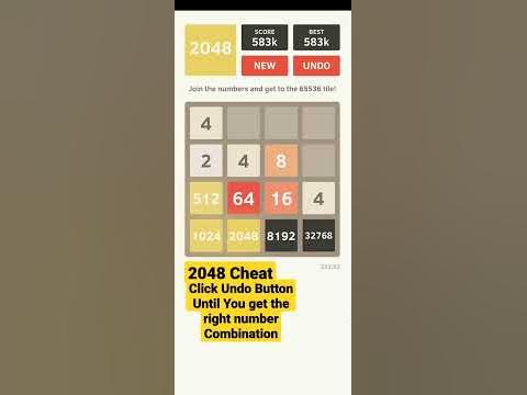 2048 Cheat: (How to survive 2048?)#nomoremoves Click Undo Until you get the right number ...