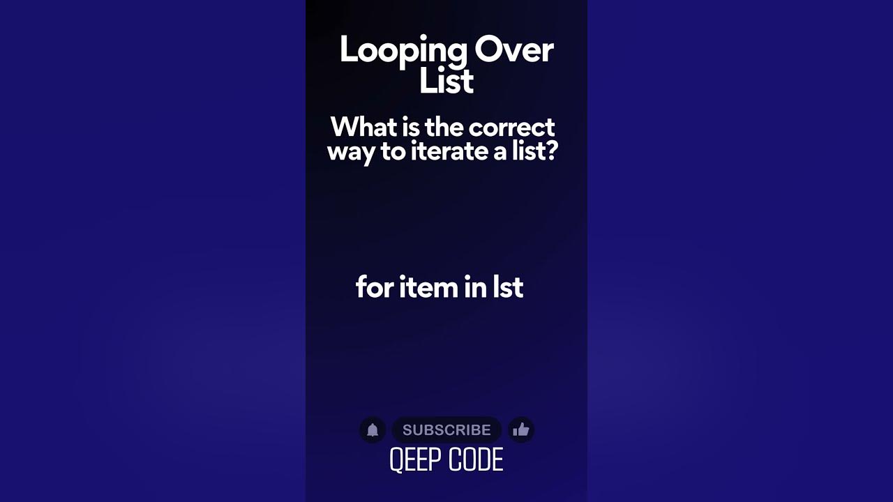 Looping Over List Python Coding Loops Programming Developer Youtube