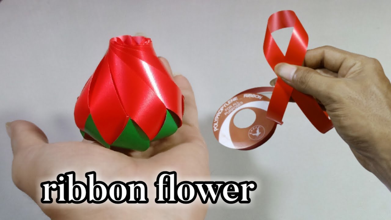 Bunga Pita DIY -Cara Membuat bunga dari pita -Trik membuat Bunga Pita ...