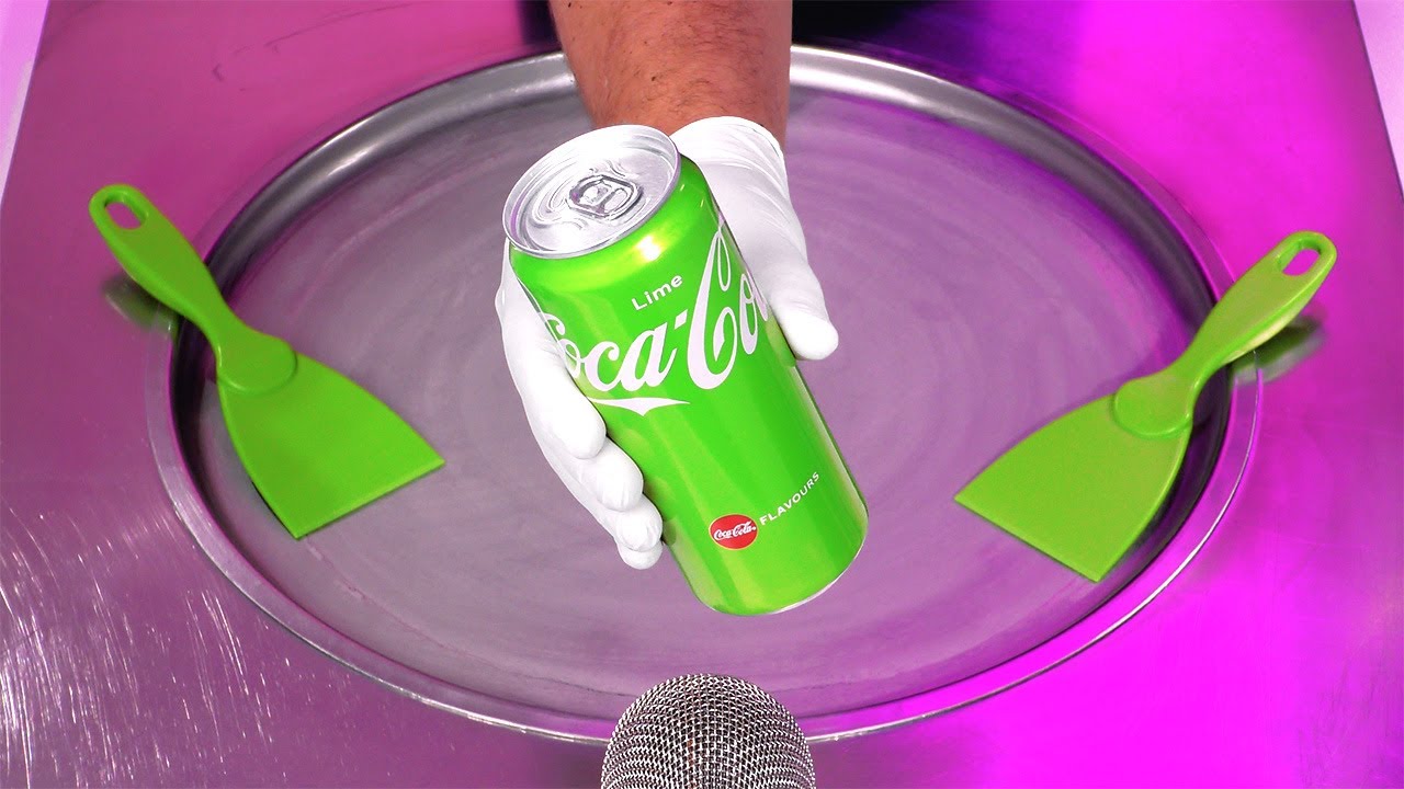 Green Coca Cola - Ice Cream Rolls | how to make Coca-Cola to Lime Ice ...