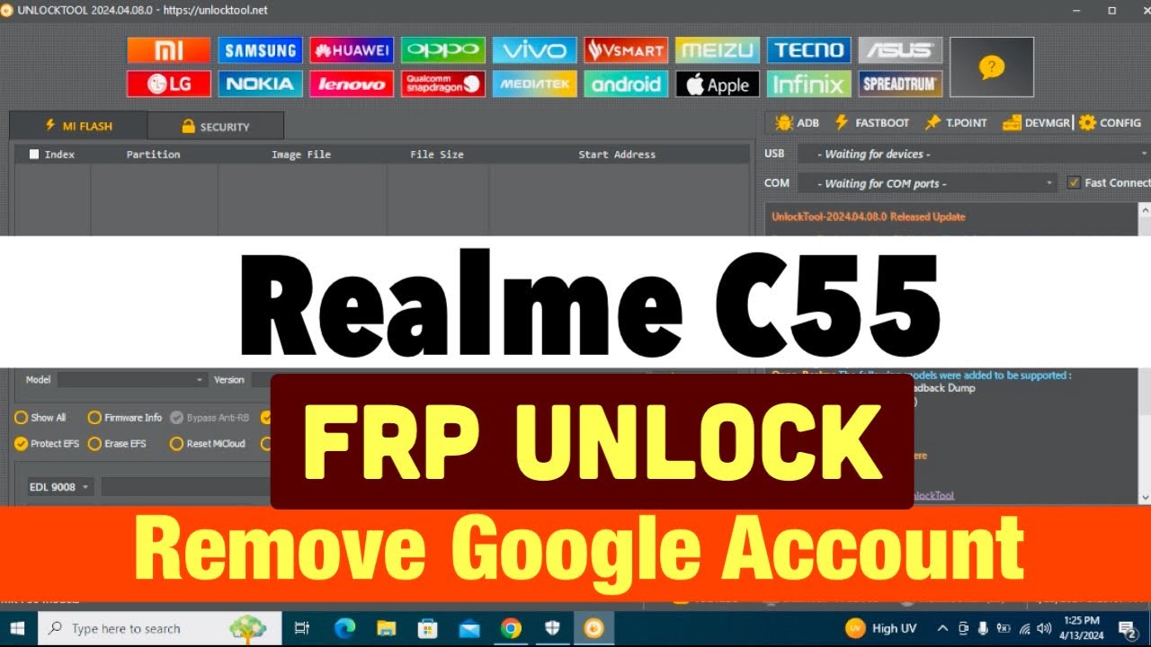 Realme C55 FRP Bypass By Unlock Tool.Realme C55 (RMX3710) FRP Unlock ...