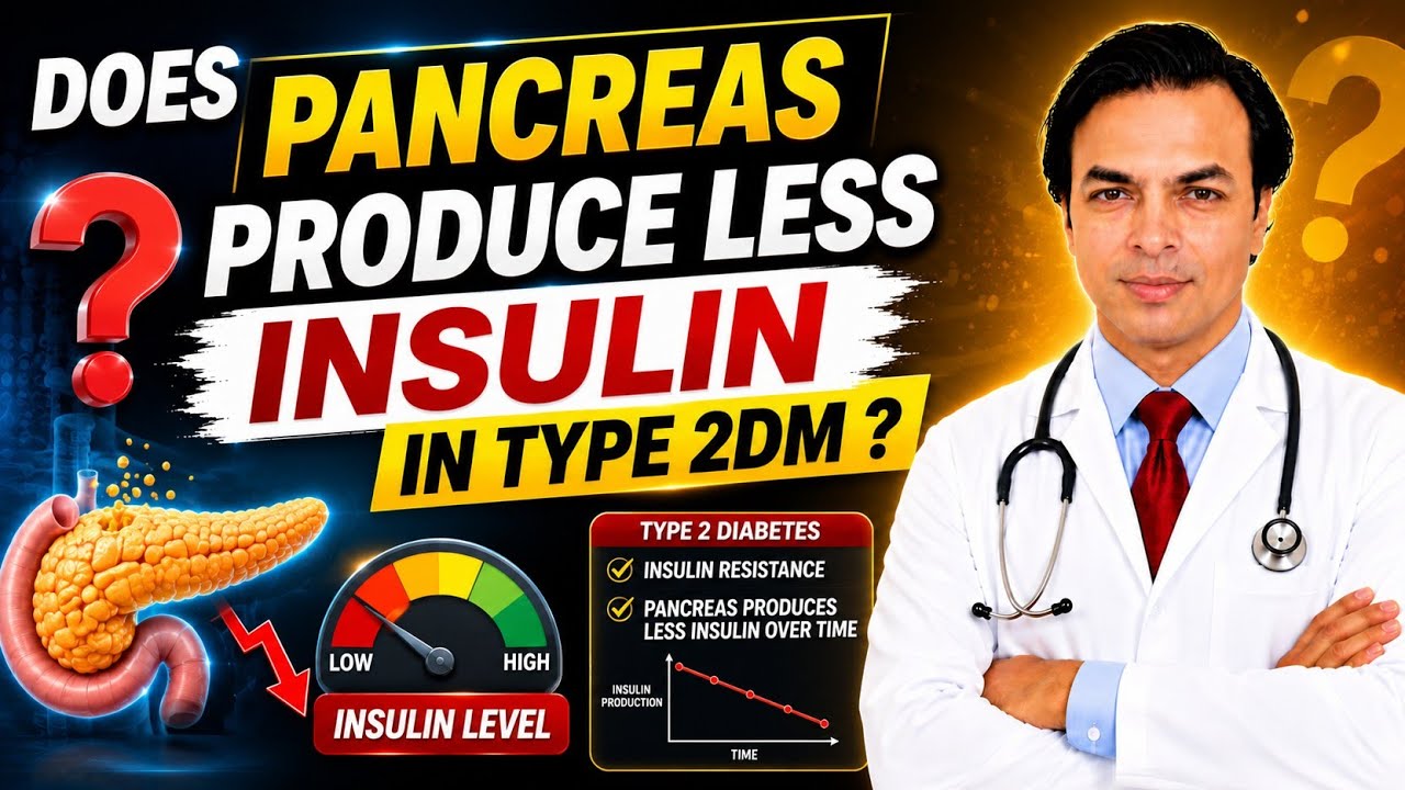 DOES PANCREAS PRODUCE LESS INSULIN IN TYPE 2 DM ? | DIABETES DARBAR ...