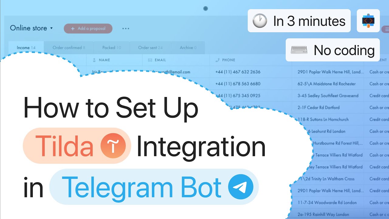 Set up Integration with the Tilda Website and Chatbot in Telegram - YouTube