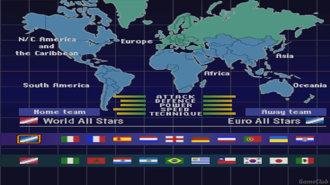 ISS Pro Evolution - Euro All Stars VS World All Stars - Gameplay - YouTube