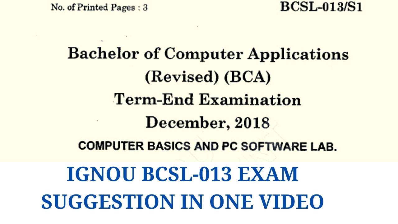 IGNOU BCSL - 013 IMPORTANT VIVA QUESTIONS - YouTube