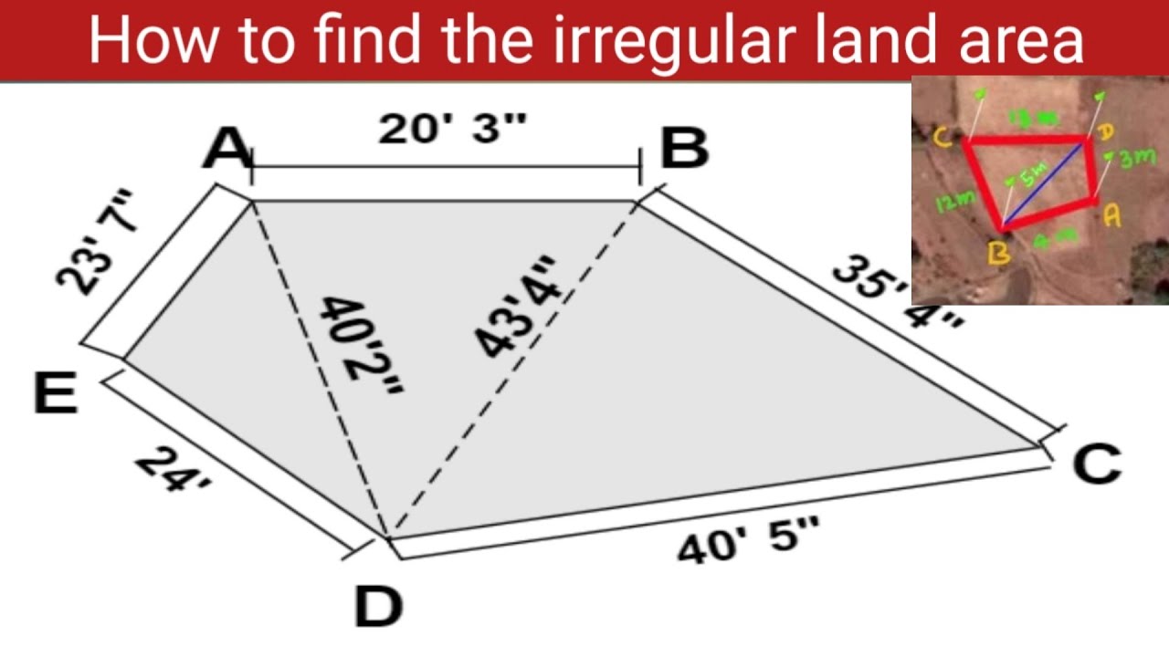 How to find irregular land area in sq.ft | Easy Engineering - YouTube
