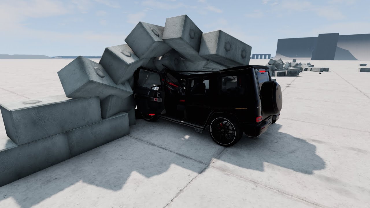 Cars vs Concrete Wall BeamNG.drive - YouTube