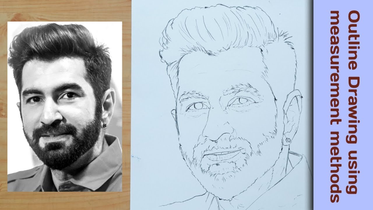How to draw outline using measurement methods | face outline drawing ...