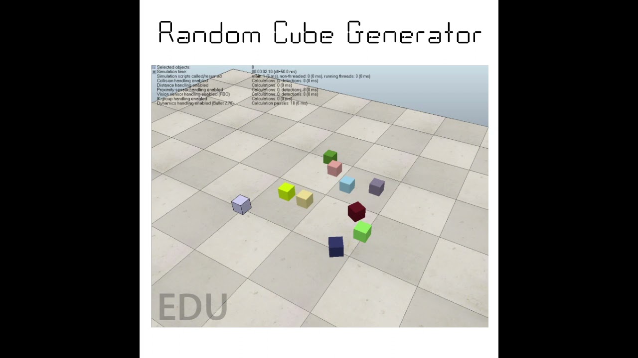 Random Cube Generator CoppeliaSim Edu/V-Rep - YouTube