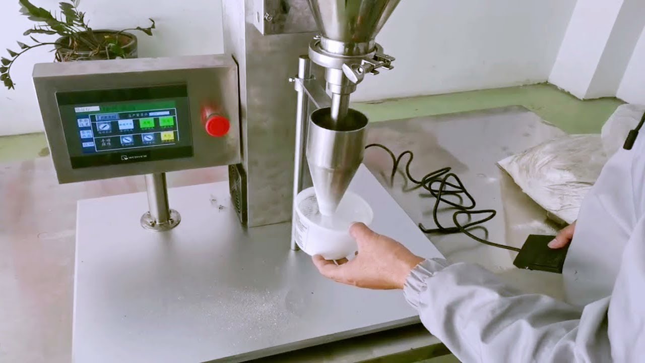 Tabletop powder filling machine semi automatic screw auger filler ...