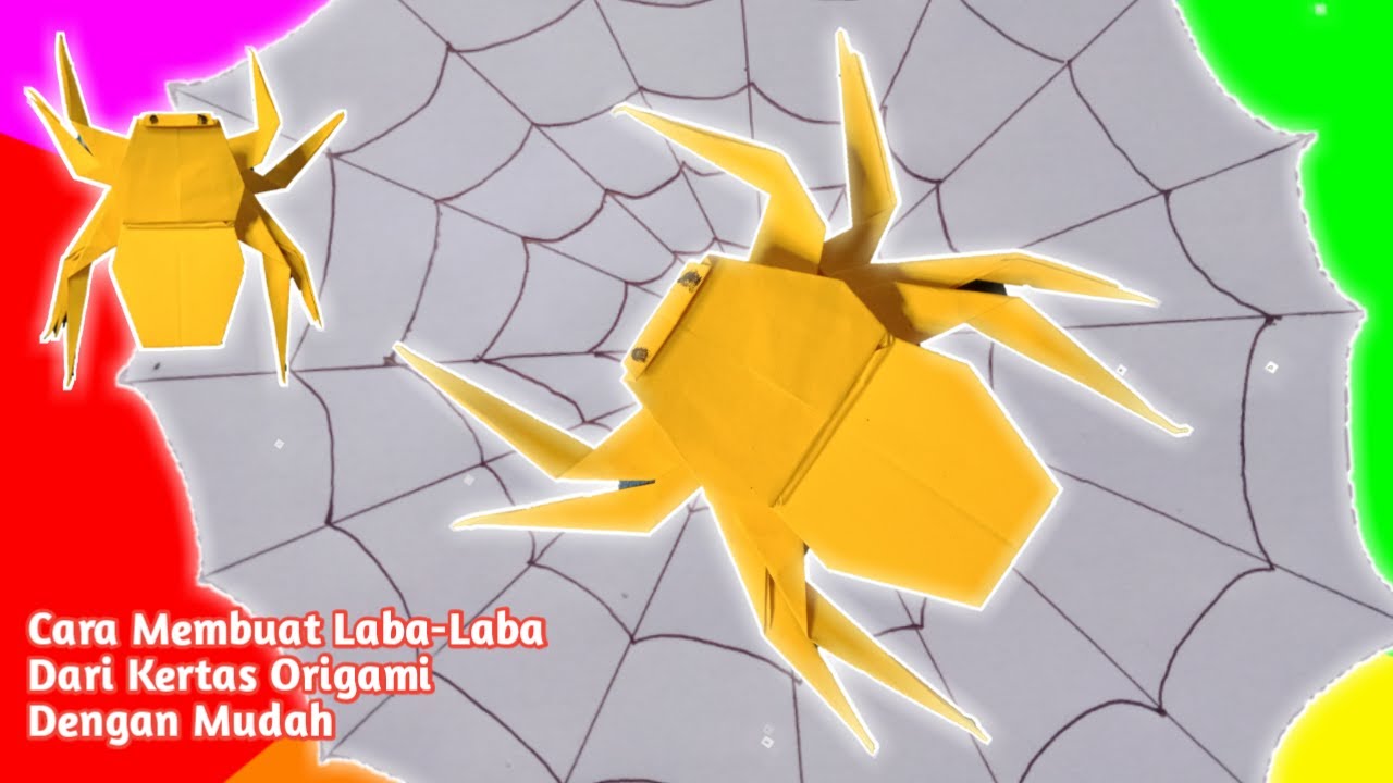 Cara Membuat Laba-laba Dari Kertas Origami Dengan Mudah - YouTube