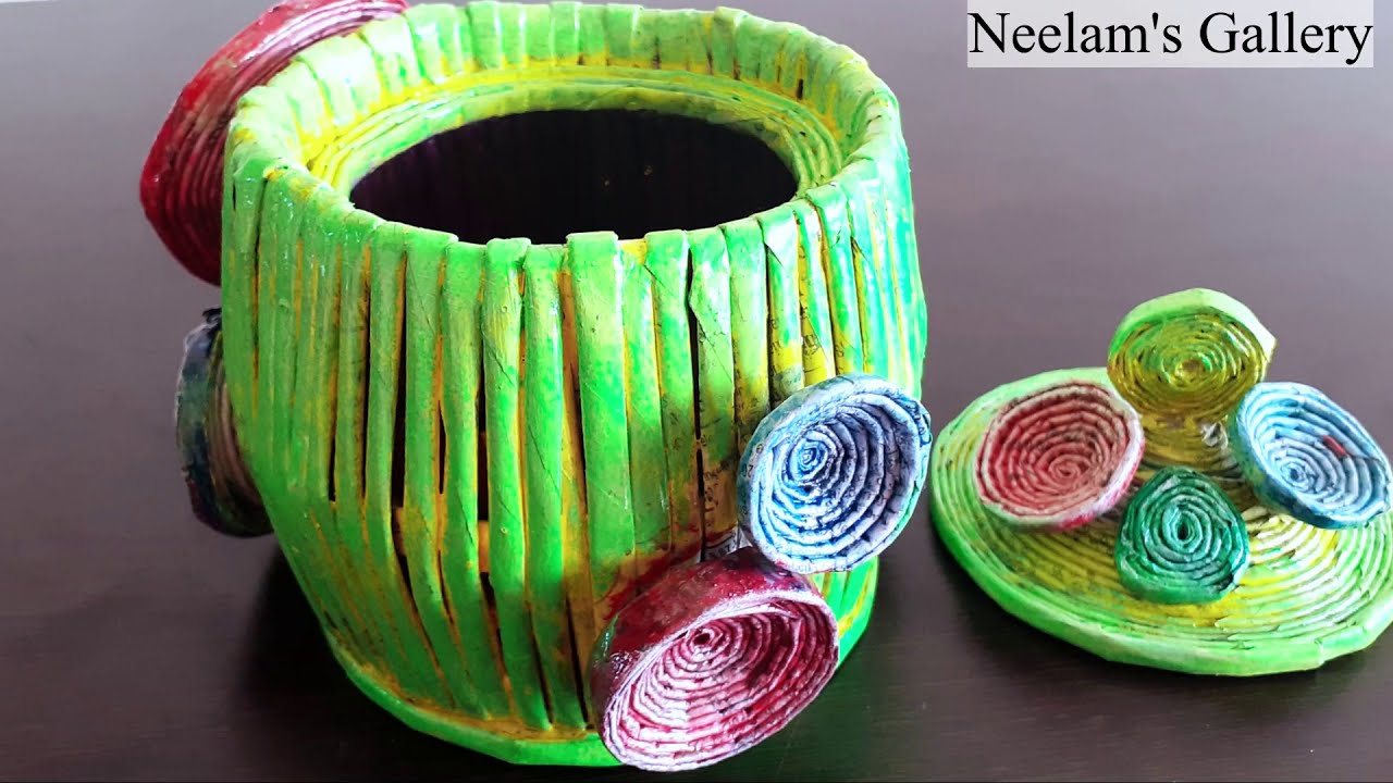 Newspaper Craft | Cardboard Craft Idea | DIY Recycled Newspaper Box ...