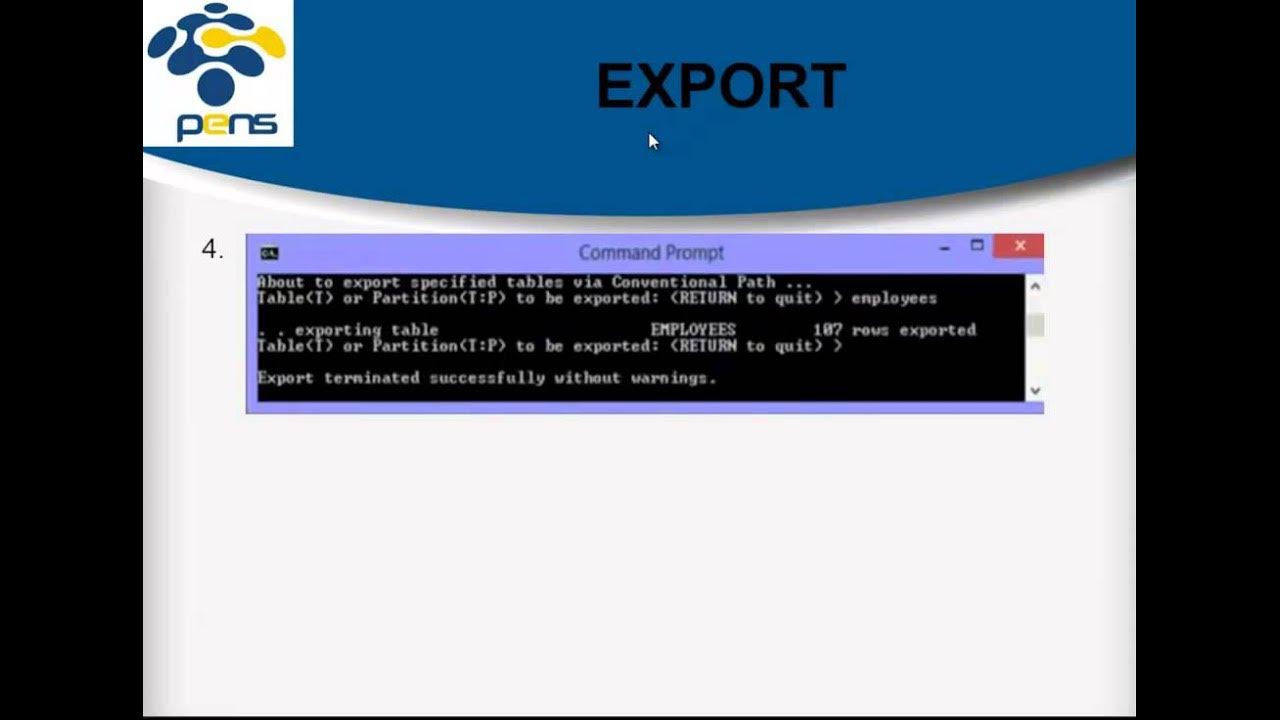 Teori 7 - Export dan Import Database Oracle - YouTube