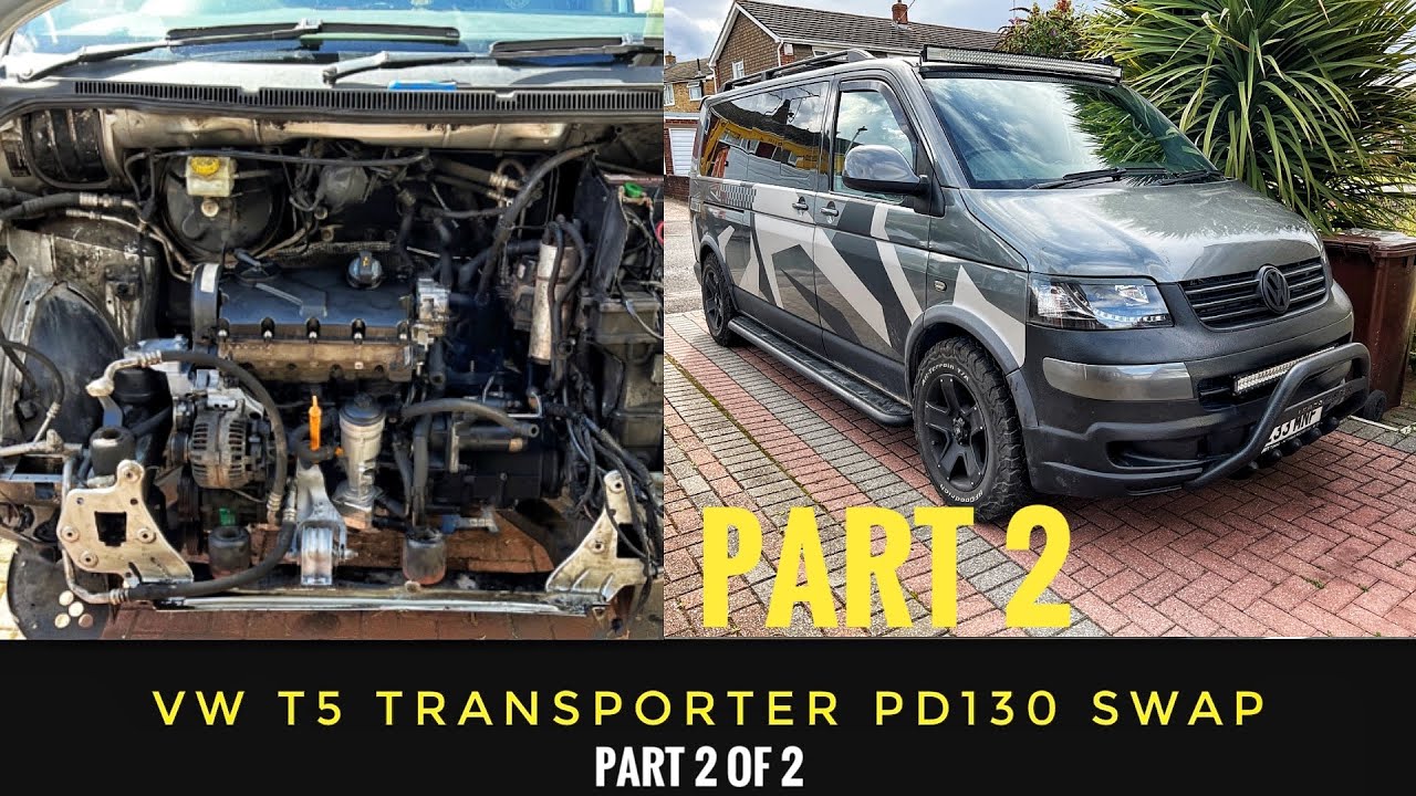VW T5 Tranporter Engine swap PD130 part 2 - YouTube