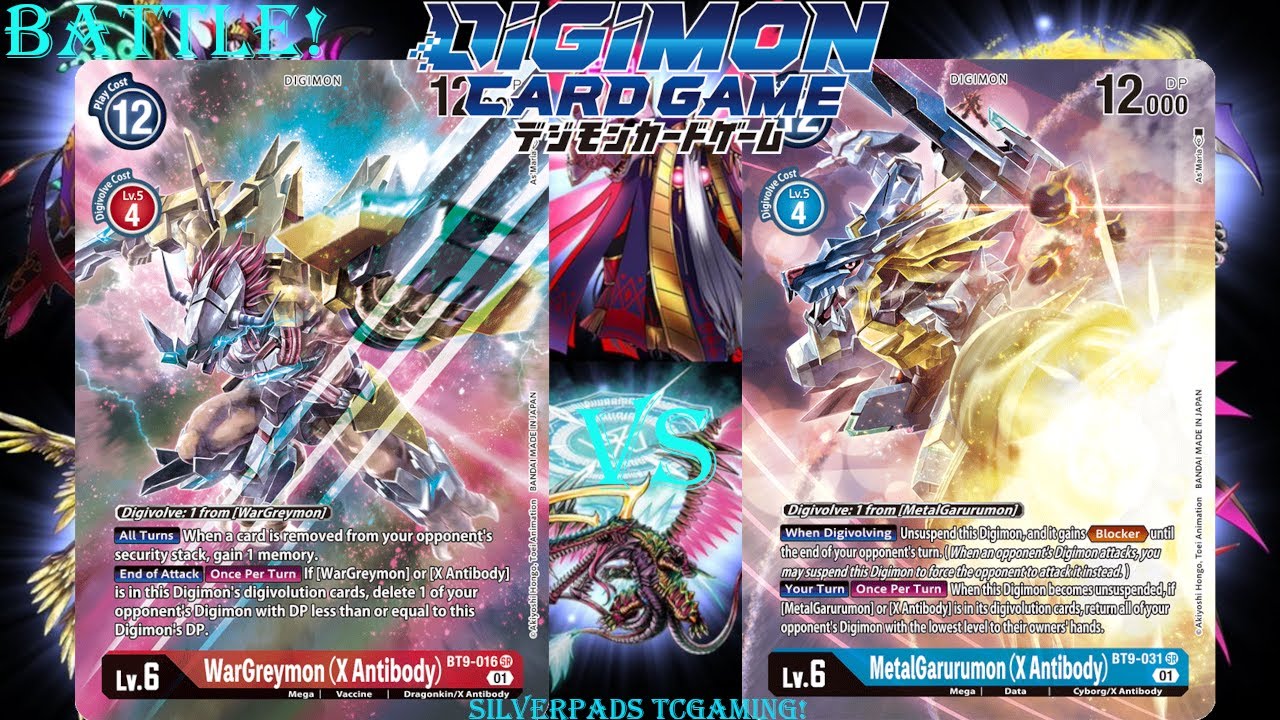 Digimon TCG EX3 Wargreymon X Vs Metalgarurumon X Full Match - YouTube