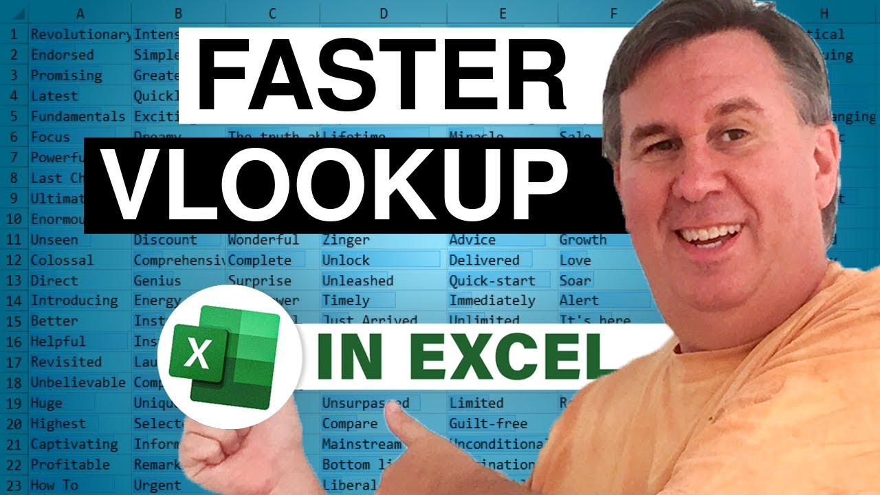 Excel Faster Vlookup Episode 2031 Youtube 3315