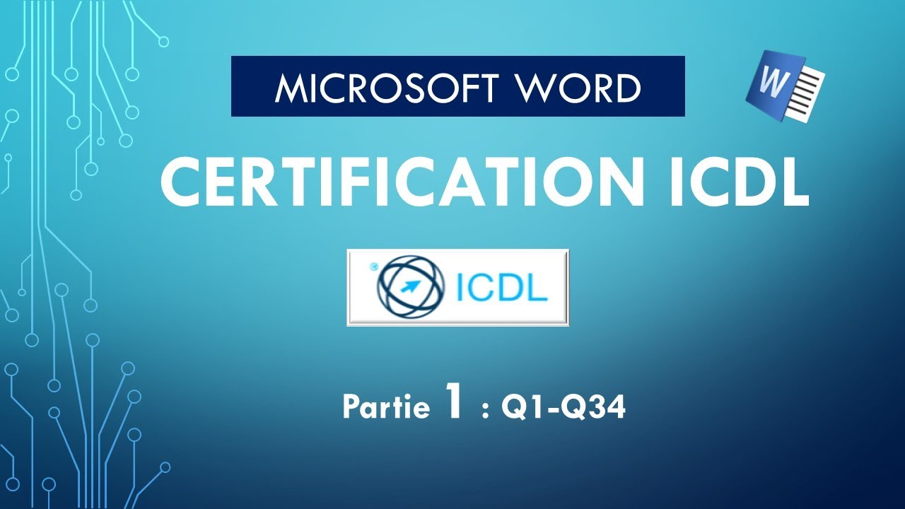 Certification ICDL WORD 2019 - Partie 1 - YouTube