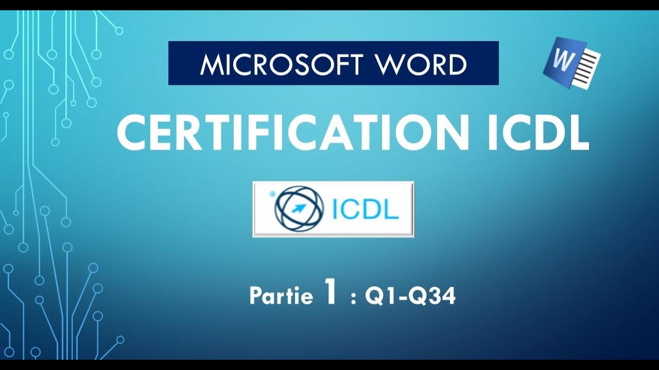 Certification ICDL WORD 2019 - Partie 1 - YouTube