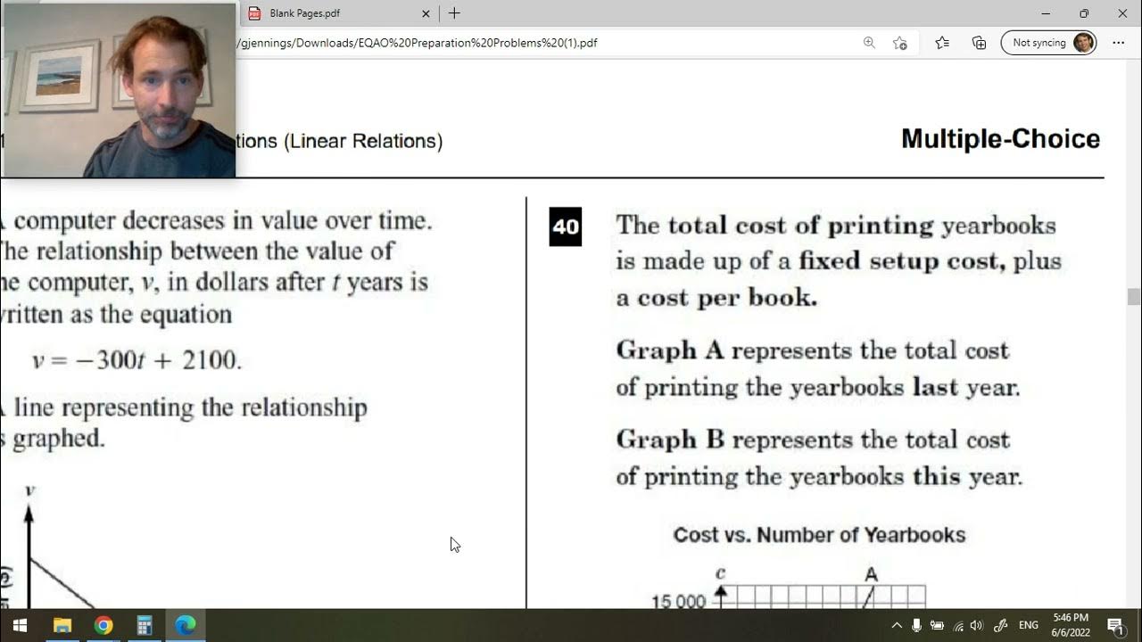 EQAO Prep Linear Relations 34-44 MTH1W - YouTube