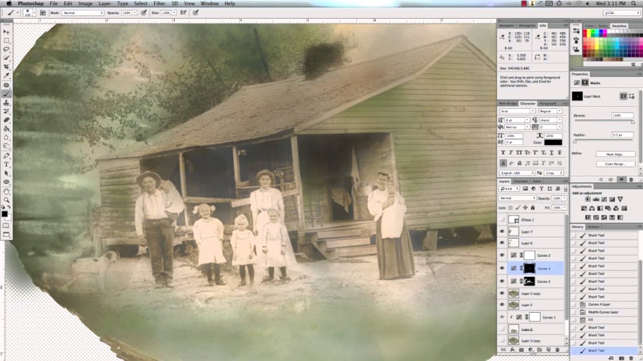 Digital Photo Restoration - Time-lapse Example - YouTube
