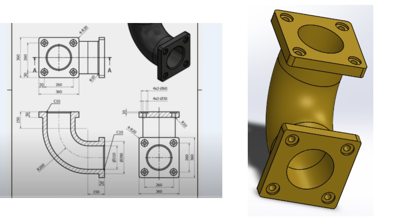 Design 3D Flanges in Solid Work||Solid Works 3D practice Drawing - YouTube