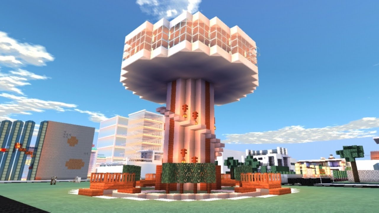 Cara Membuat Menara Modern di tengah kota Minecraft || How to build an ...