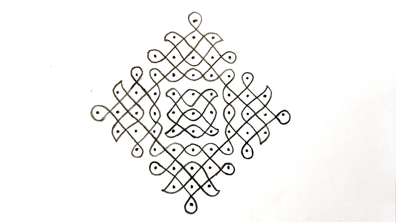 Simple melikala muggulu 11 to 1 dots / sikku kolam / chukkala muggulu ...