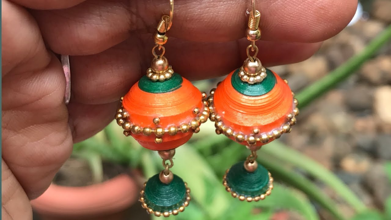Easy Beautiful Quilling Kammal Jhumka | Paper Quilling | Kavitha ...