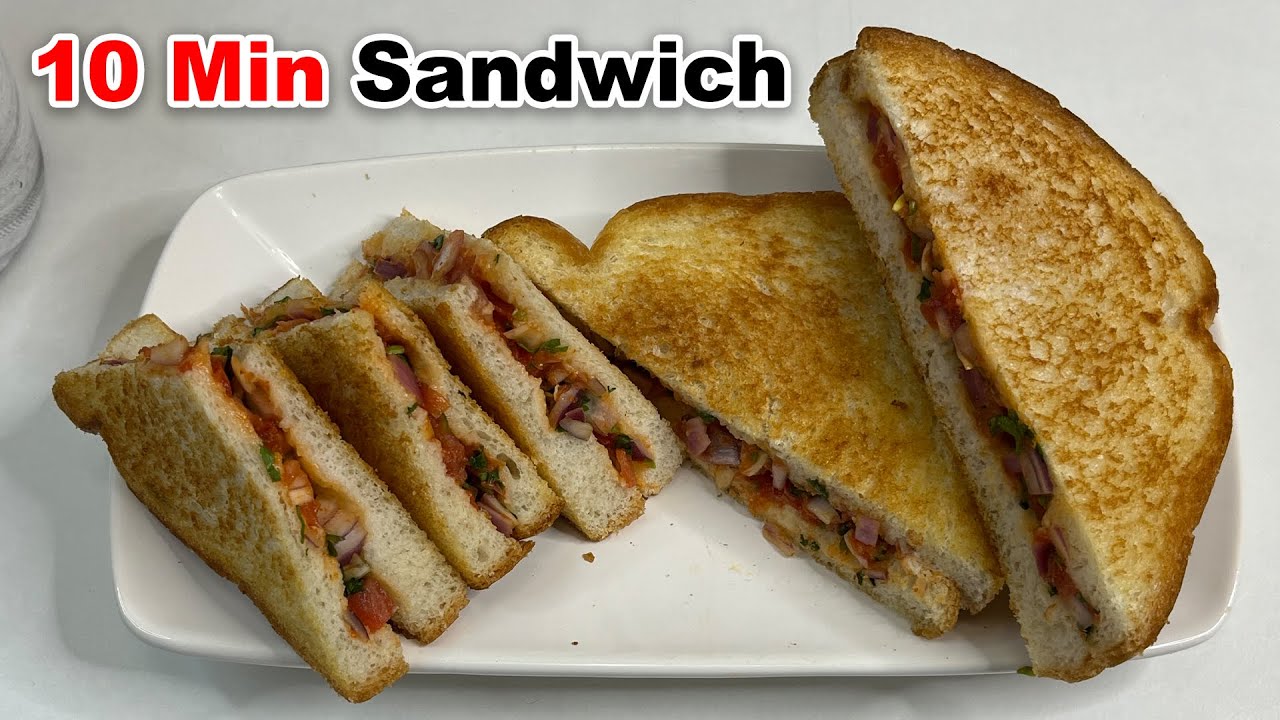 Onion Tomato Sandwich Recipe | Easy Sandwich Recipe | Quick Sandwich ...