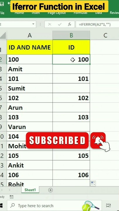Iferror Formula in Excel #shorts #youtubeshorts #excel - YouTube