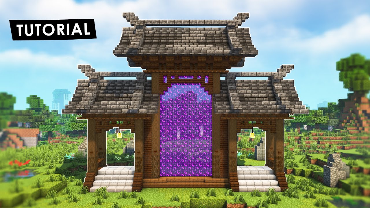 Minecraft: How to Build a Japanese Nether Portal Design | Tutorial ...