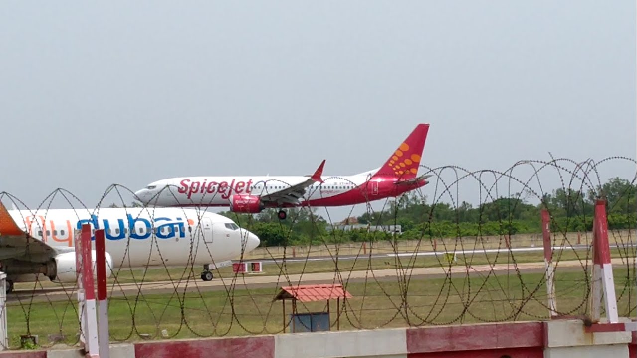 FlyDubai takeoff & SpiceJet landing | Chennai Airport | Plane Spotting ...