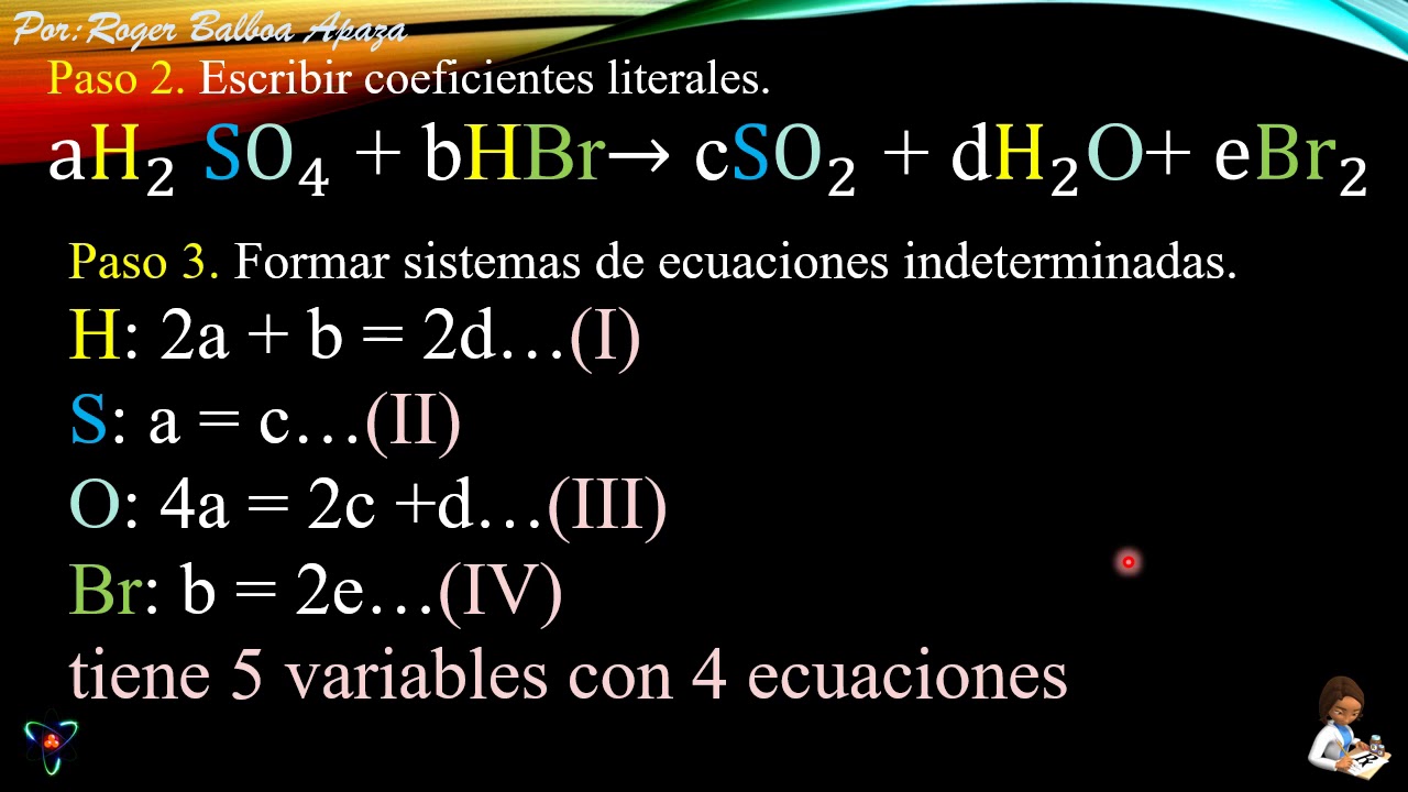Método algebraico- Balanceo de la ecuación química - YouTube