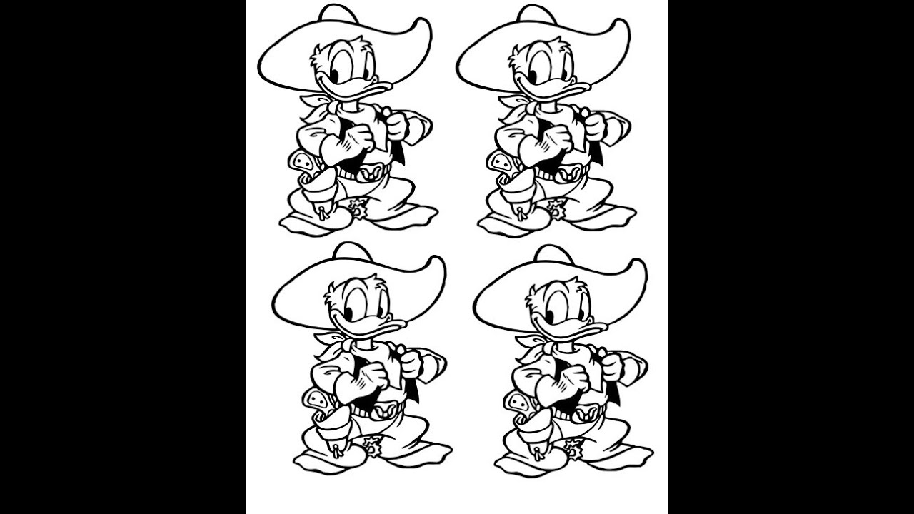 Colouring Donald Duck dressed as a Cowboy. - YouTube