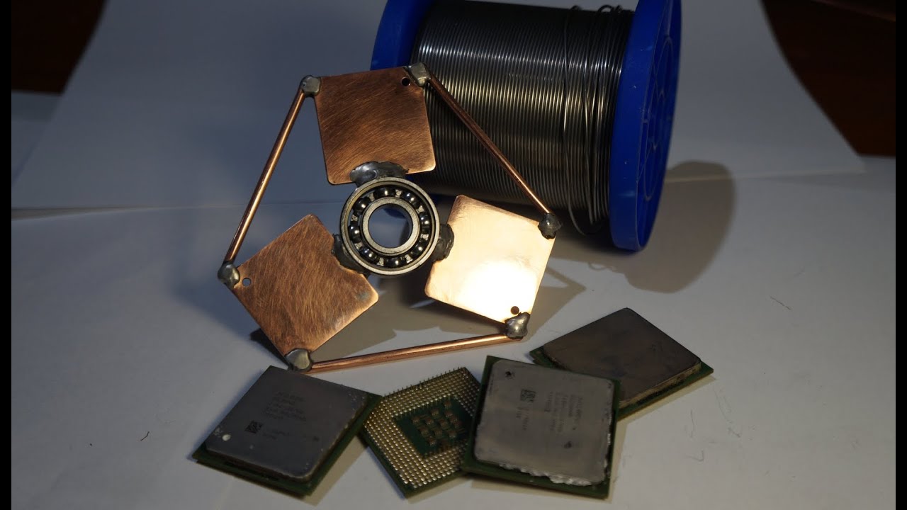 Making a Fidget Spinner From Scrap CPU and Copper - YouTube